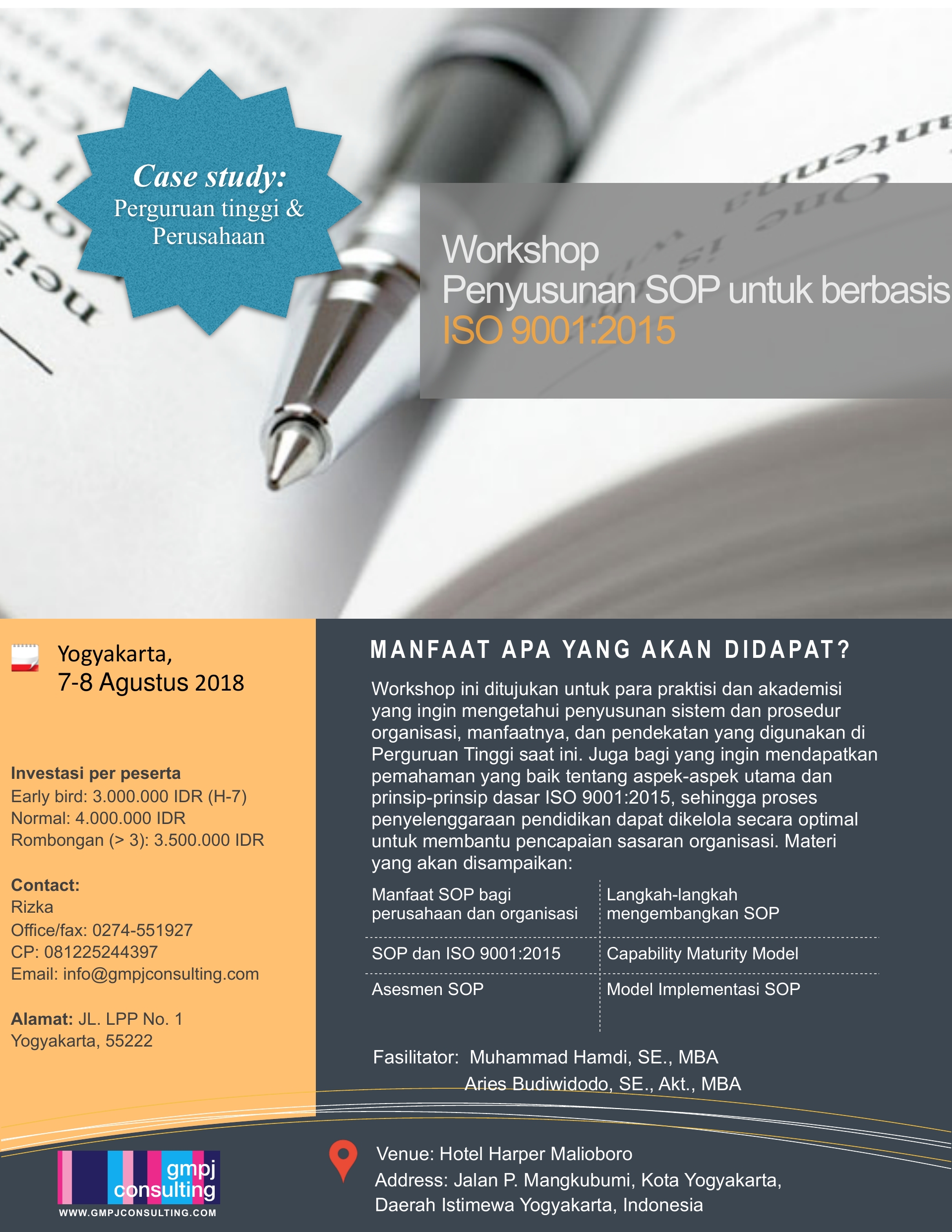 Workshop Penyusunan SOP Berbasis ISO 9001:2015 – Sasmitha.co